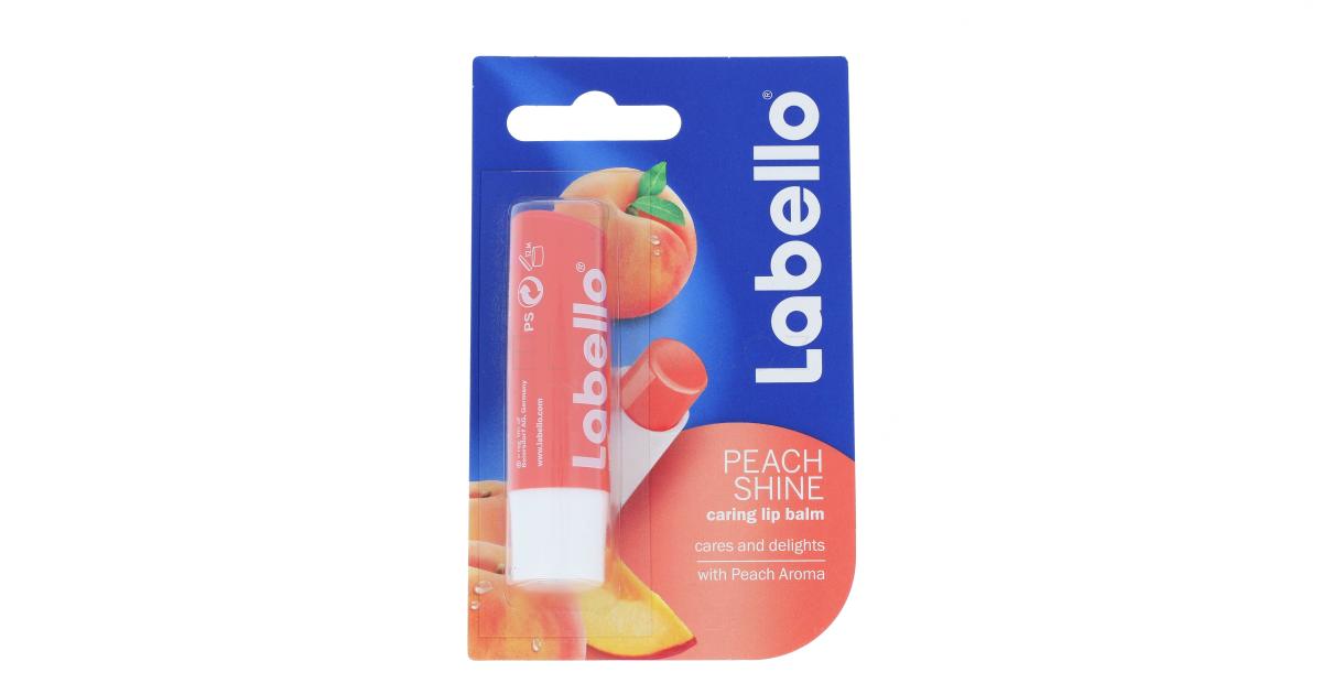 Labello Peach Shine Balzám na rty pro ženy 5,5 ml poškozený obal ...