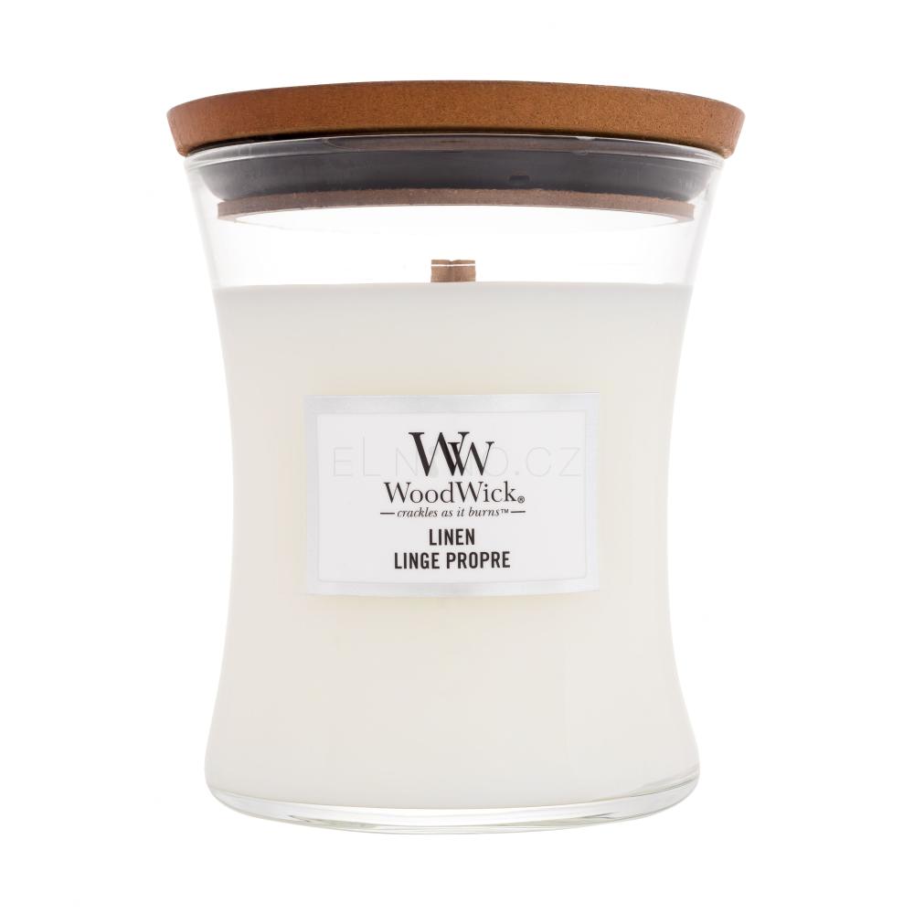 WoodWick Linen Vonná svíčka 275 g | ELNINO.CZ
